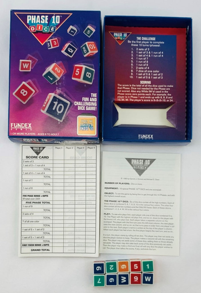 Phase 10 Dice Game 1993 Fundex Great Condition Mandi s Attic Toys phase-10-dice-game-1993-fundex-great-condition-mandi-s-attic-toys