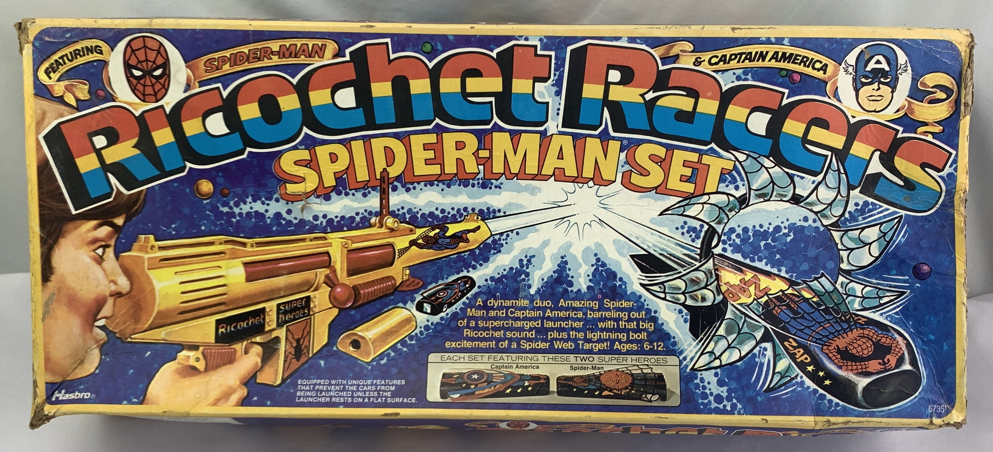 Ricochet Racers Spider Man Set w/ Captain America - 1975 - Hasbro - Wo ...
