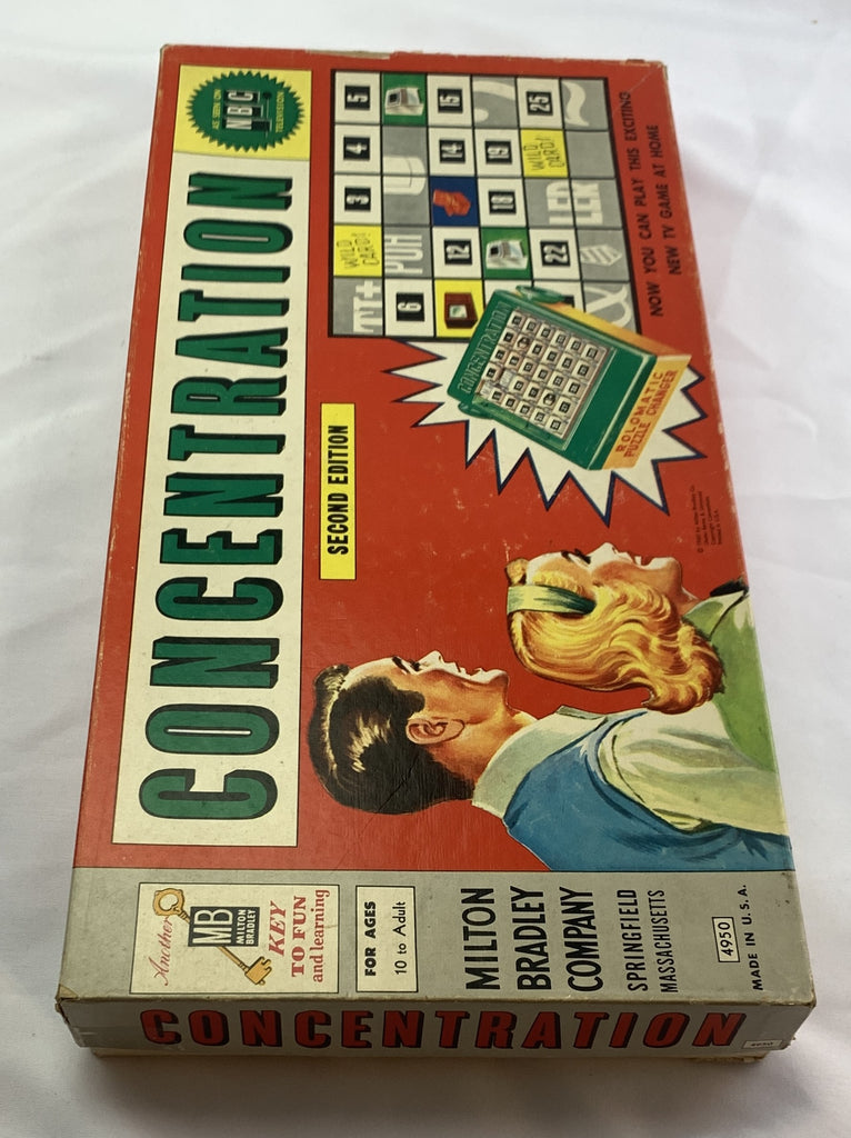 Concentration Game 2nd Edition - 1960 - Milton Bradley - Great Conditi ...