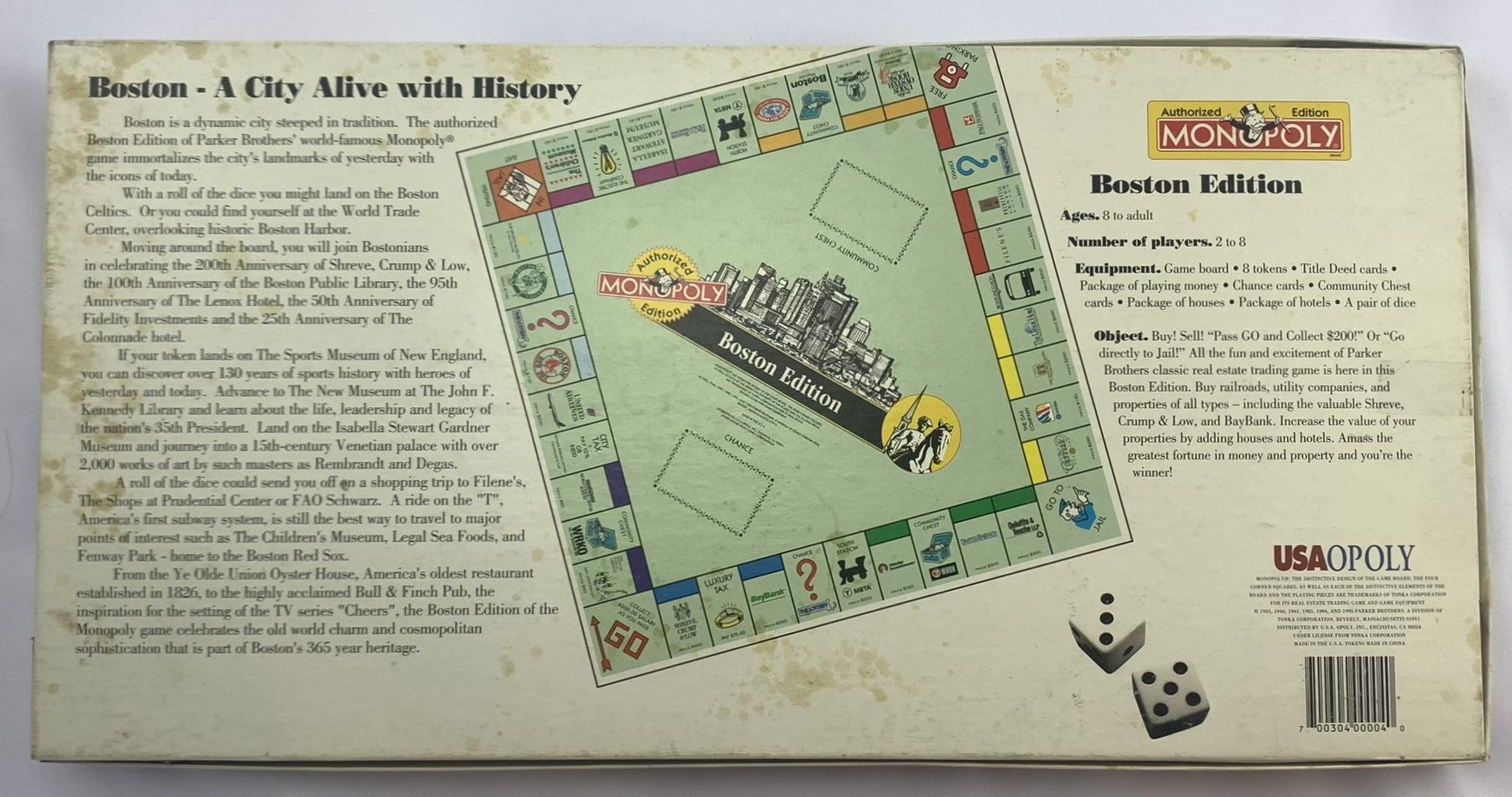 Boston Edition Monopoly Game - 1995 - USAopoly - Good Condition | Mandi ...