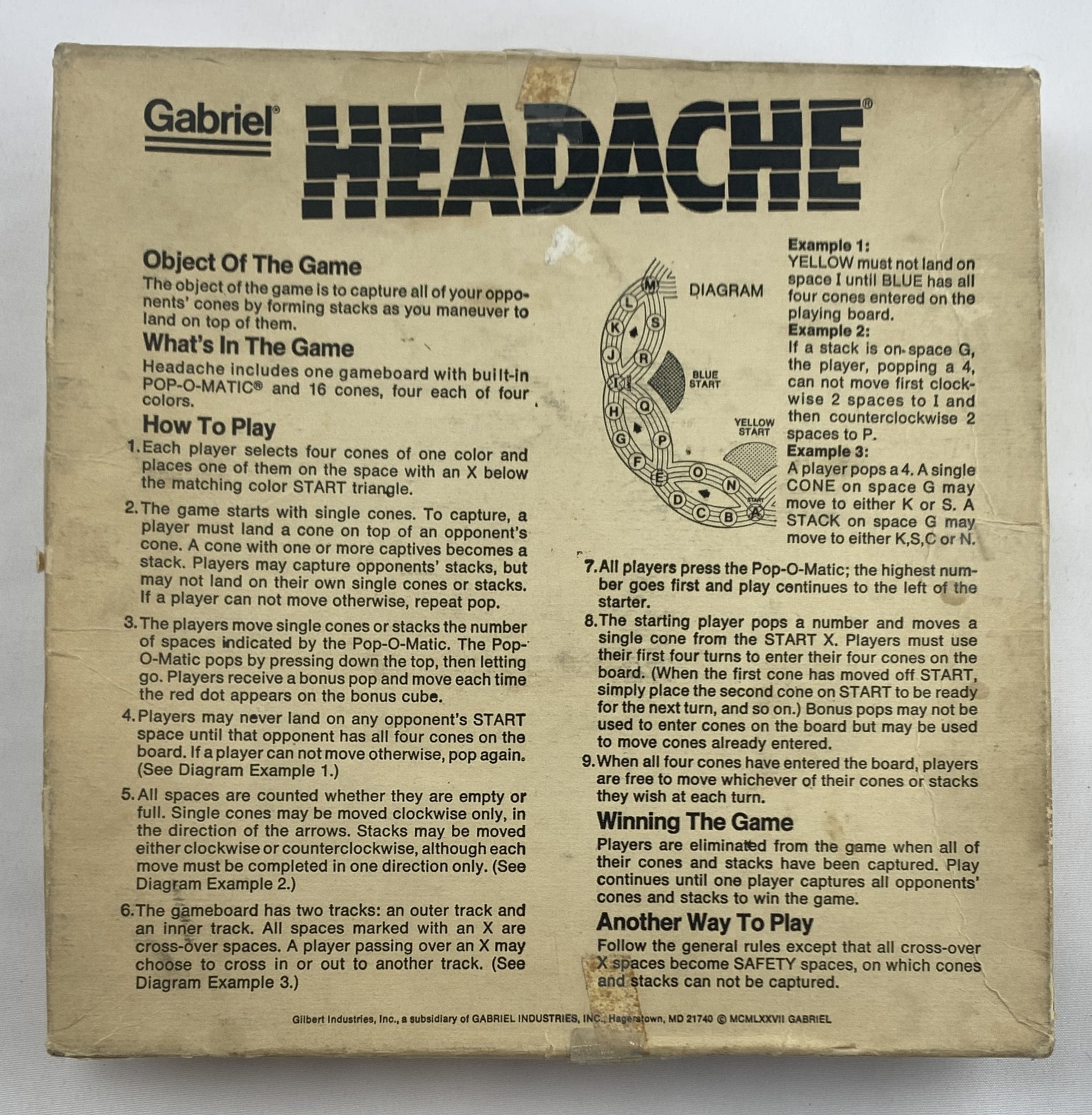 Headache Game - 1977 - Gabriel - Good Condition | Mandi's Attic Toys