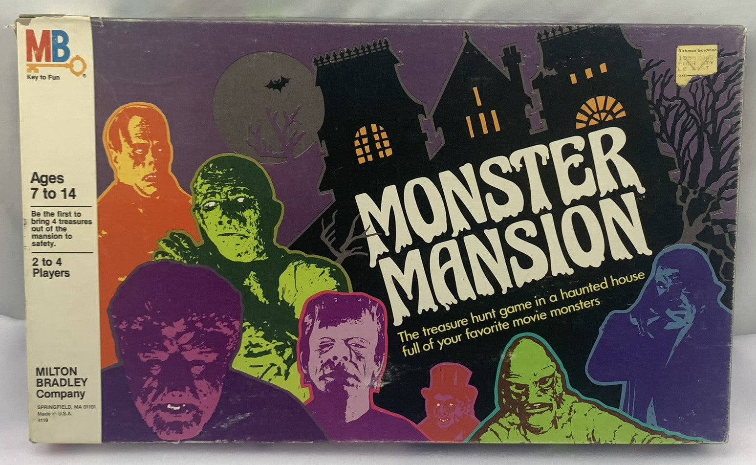 Monster Mansion Board Game - 1981 - Milton Bradley - Good Condition ...