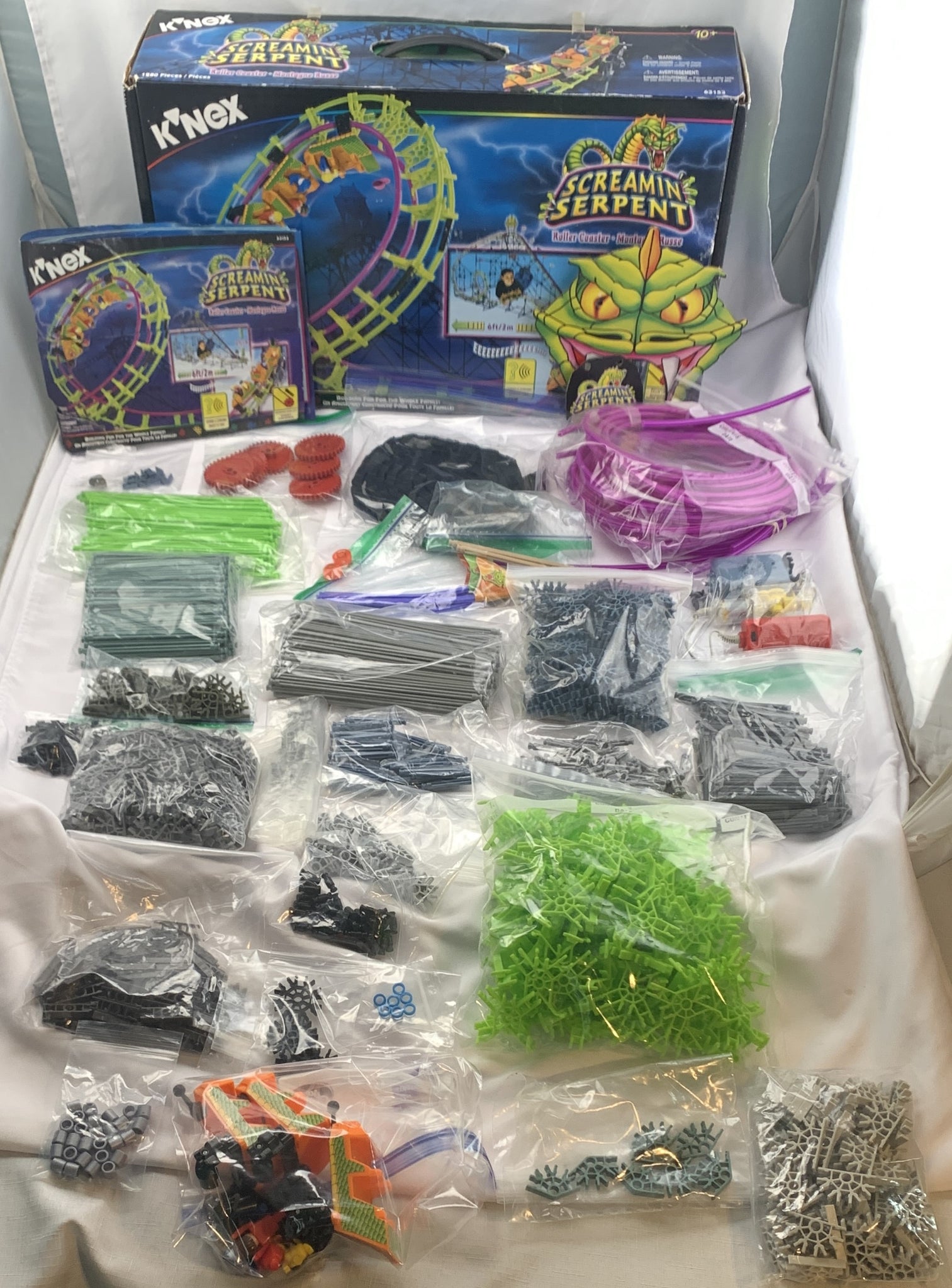 K'Nex Screamin' Serpent Roller Coaster - Complete - Great Condition ...