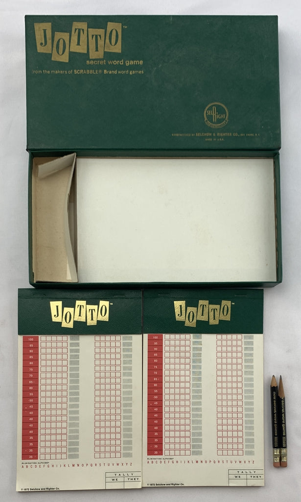 Jotto Secret Word Game - 1967 - Selchow & RIghter - Great Condition ...
