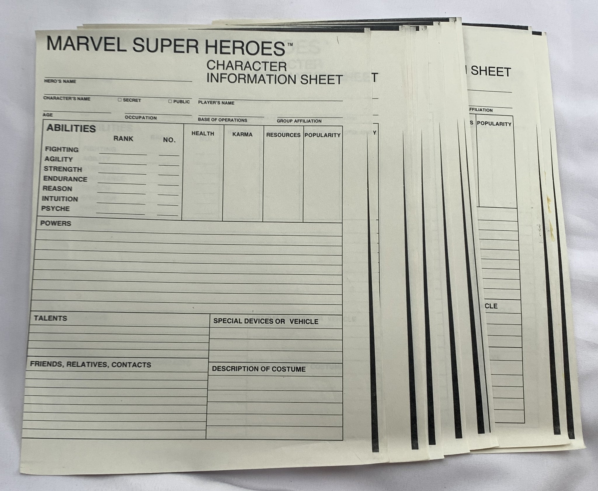 Marvel Superheroes RPG Game w/Extras - 1984 - TSR - Great Condition ...