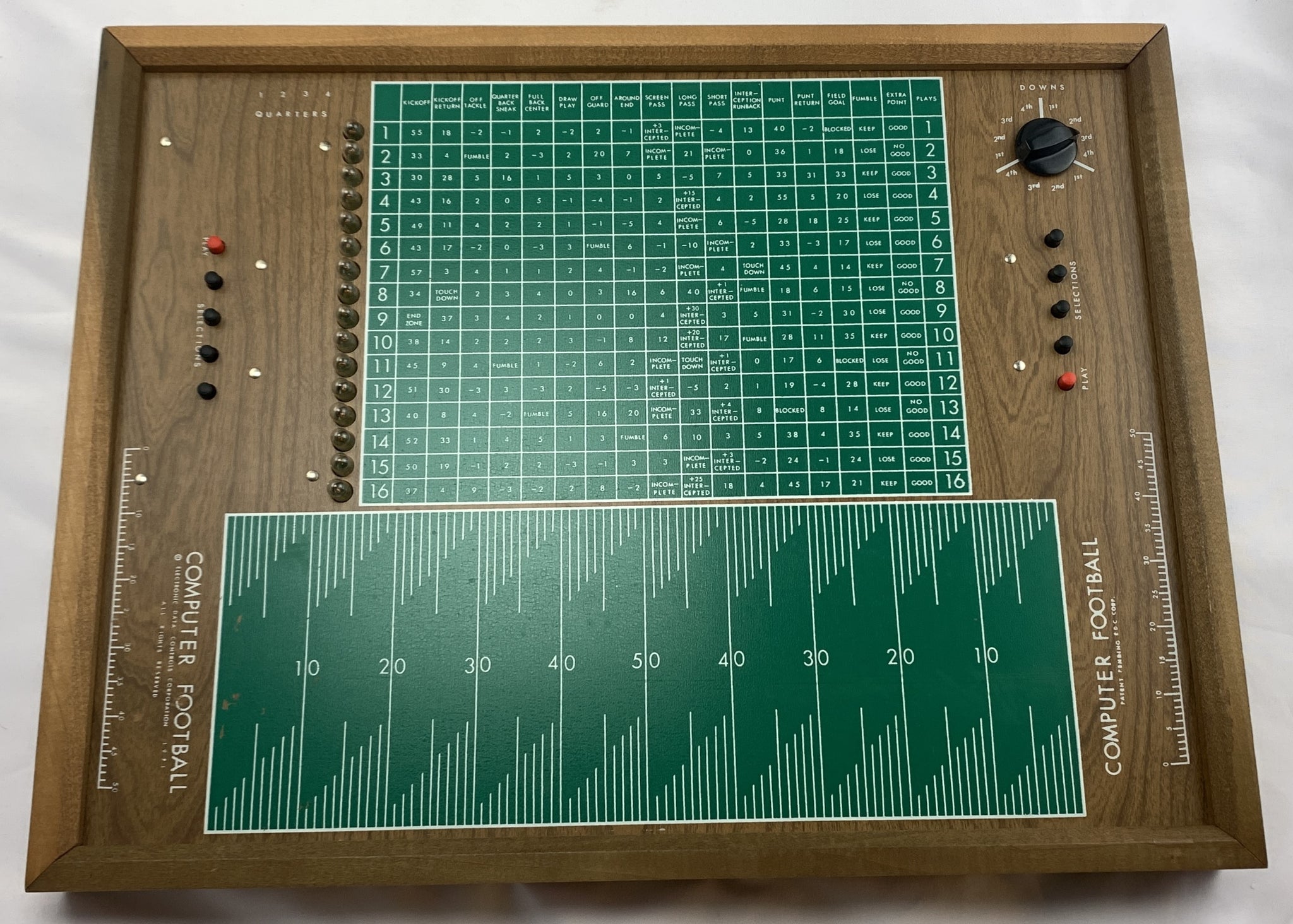 Computer Football Game - 1969 - Great Condition | Mandi's Attic Toys