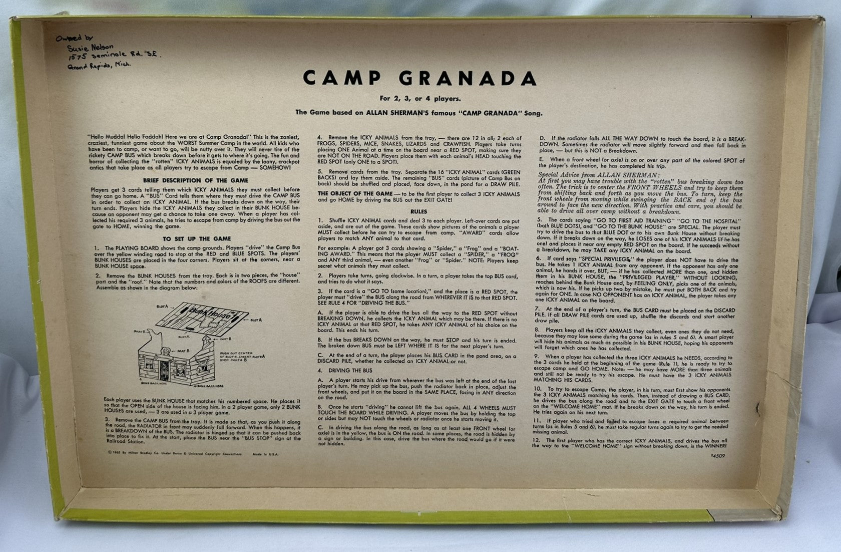 Camp Granada - 1965 - Milton Bradley - Great Condition | Mandi's Attic Toys