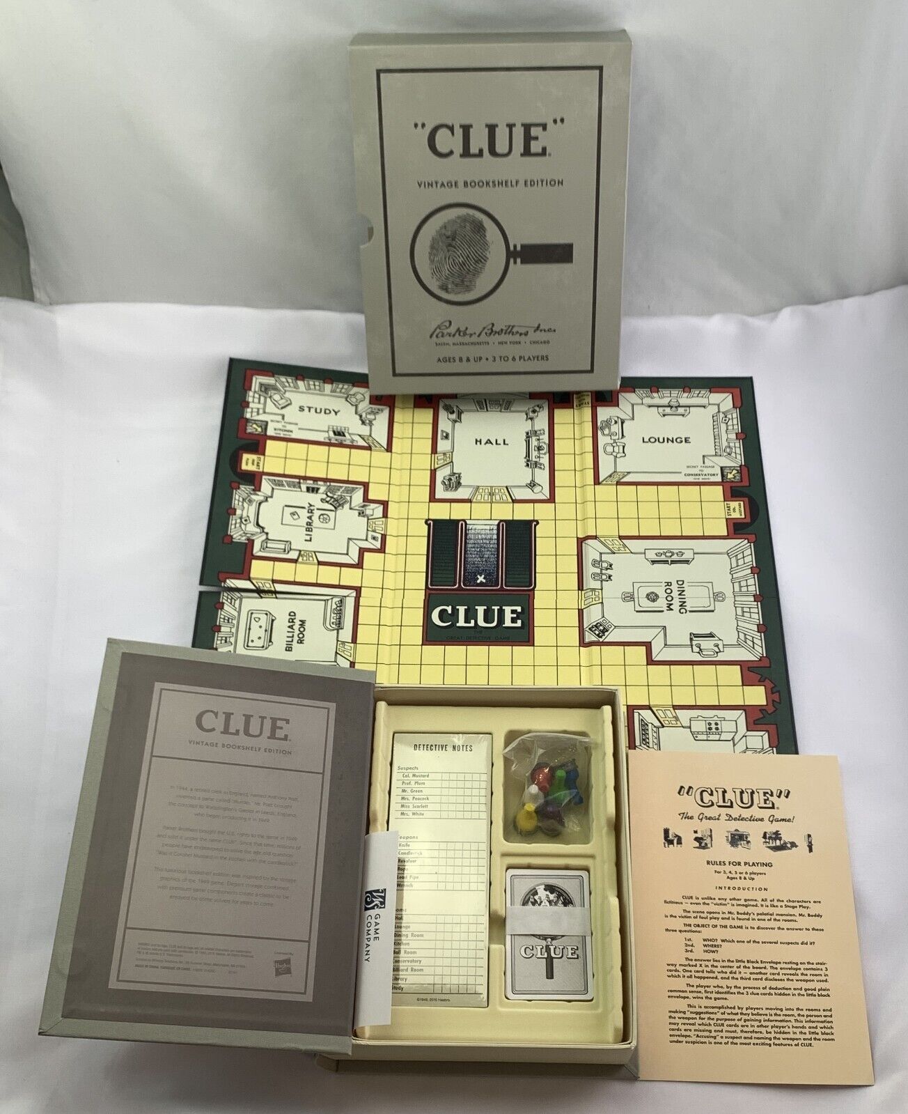 Clue Board Game Vintage Edition Linen Box - 2015 - Winning Solutions ...