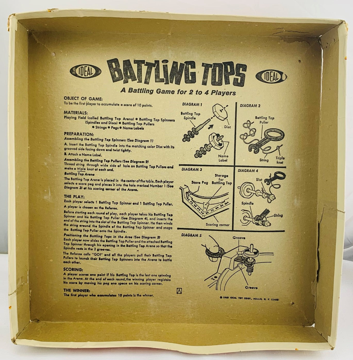 Battling Tops Game - 1968 - Ideal - Good Condition | Mandi's Attic Toys