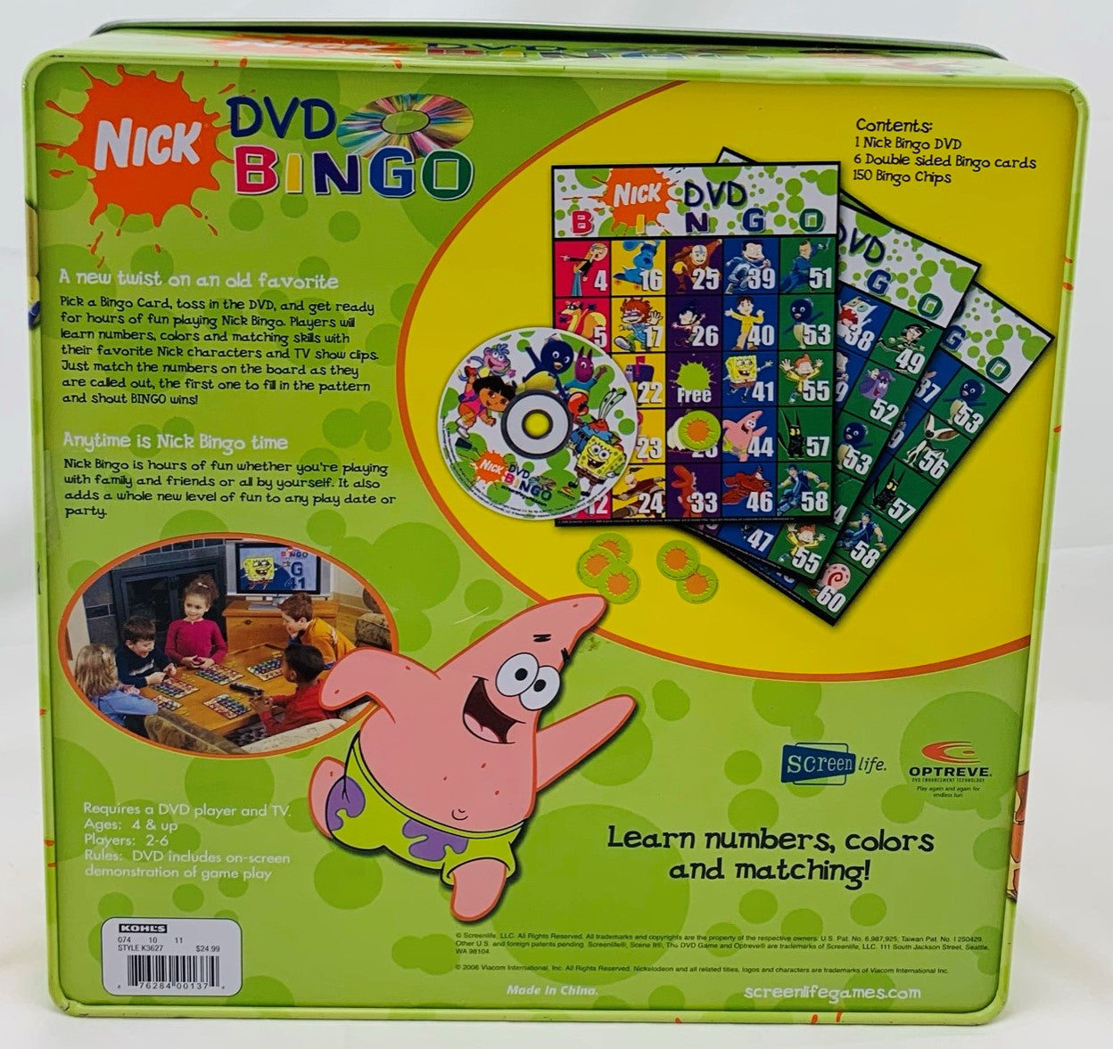 Nick DVD Bingo in Tin - 2005 - Mattel - Great Condition | Mandi's Attic ...