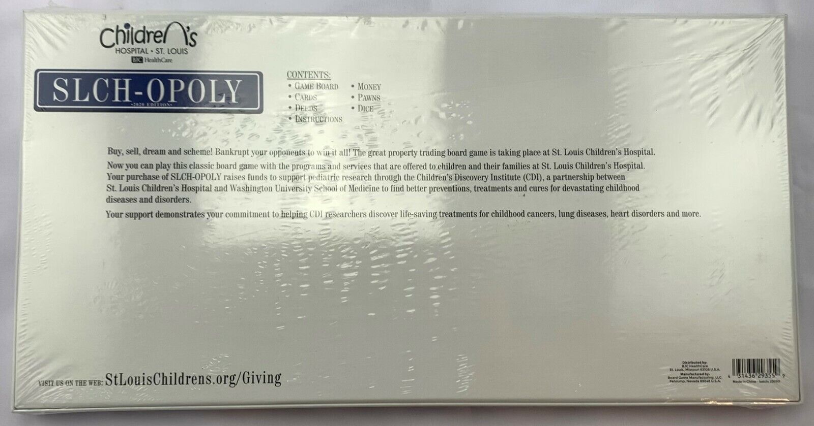 St. Louis Childrens Hospital SLCH Monopoly Board Game - New/Sealed ...